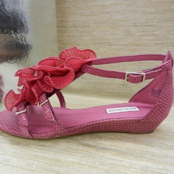 Kelsi Dagger | Shoes | Raspberry Monaco Snake Embossed Leather Sandals ...